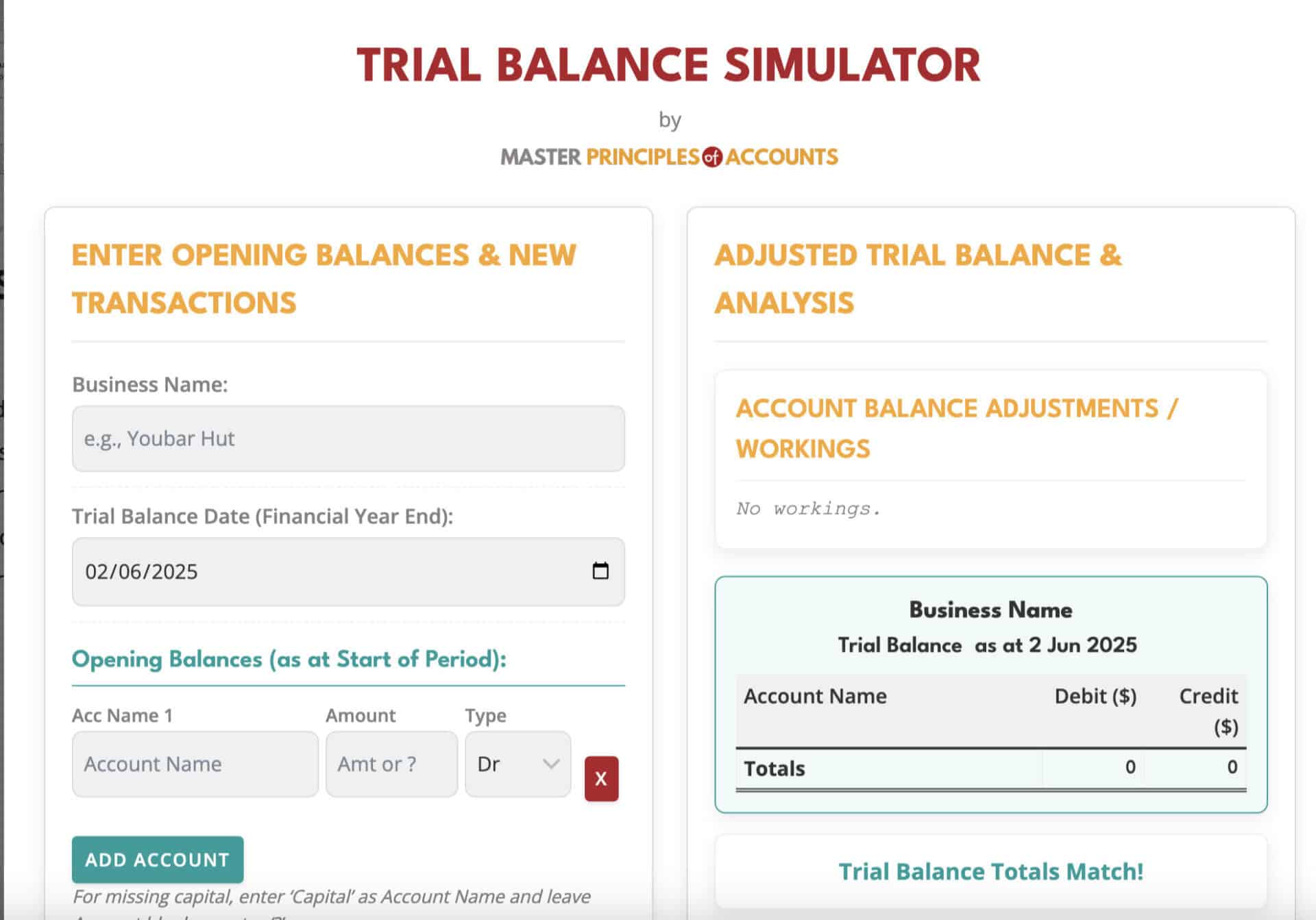 TBFS Exercises - Master Principles of Accounts